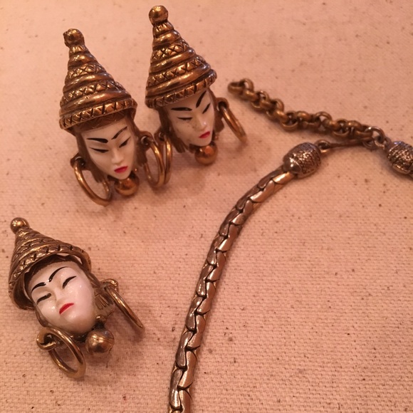 Vintage | Jewelry | Vintage Selro Style Painted Parure Jewelry Set ...